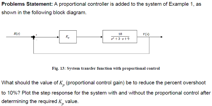 Solved Problems Statement: A proportional controller is | Chegg.com