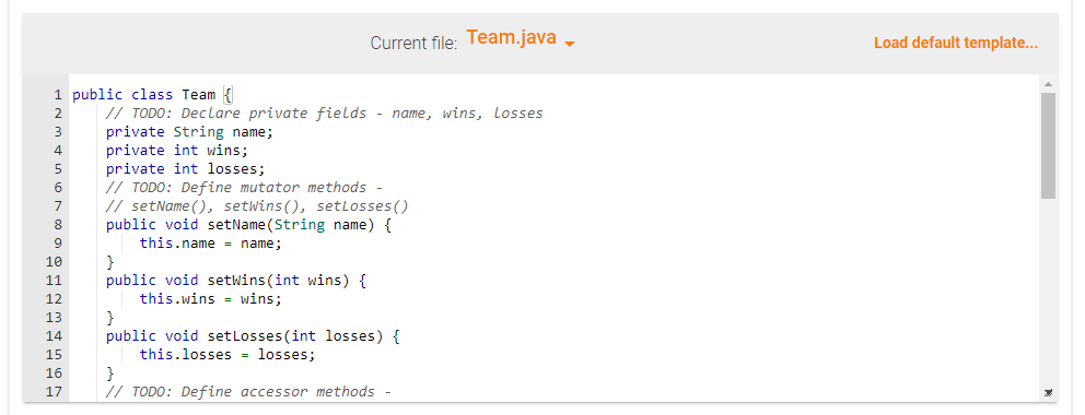Solved Given main(), define the Team class (in file | Chegg.com