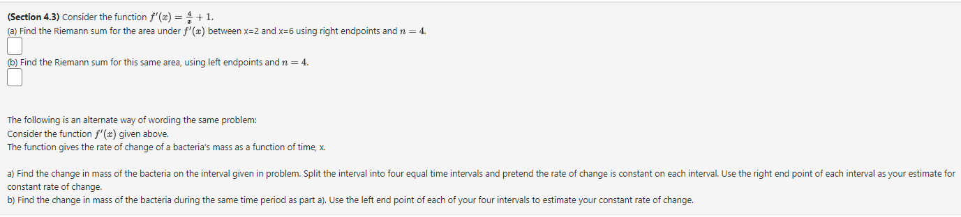 Solved (Section 4.3) ﻿Consider the function f'(x)=4x+1.(a) | Chegg.com