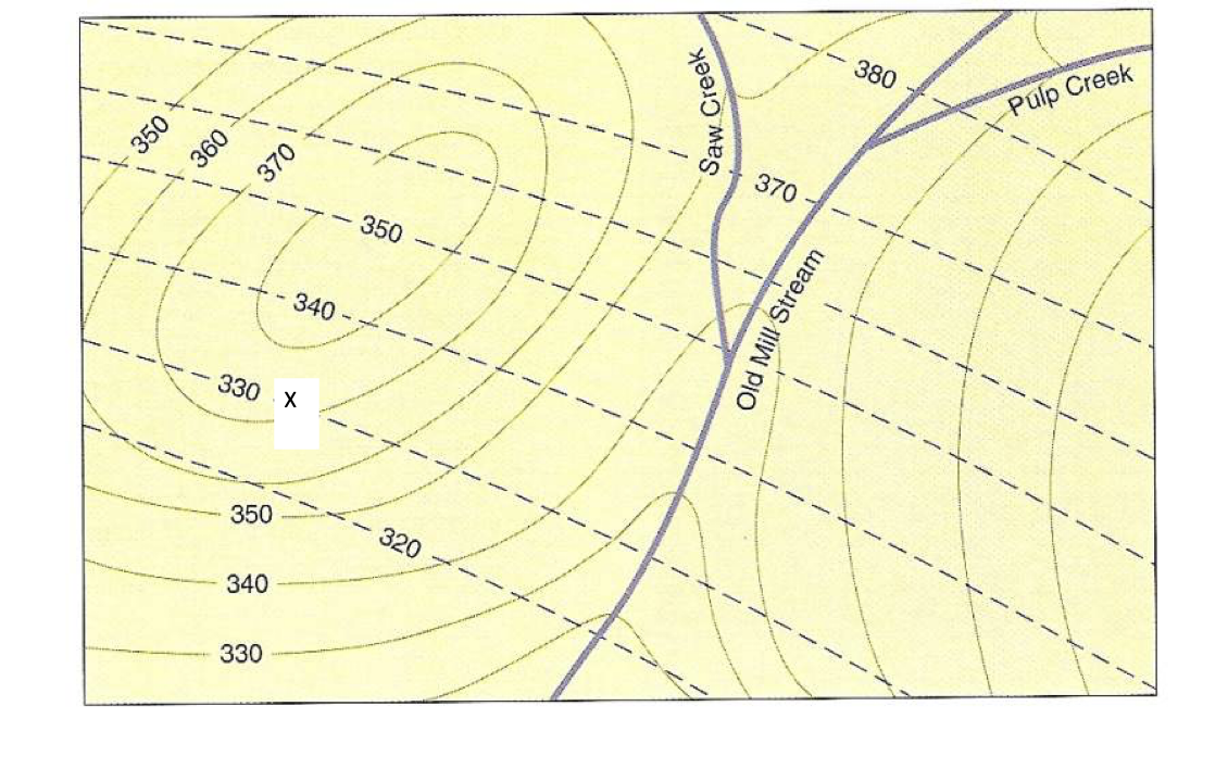 Solved Where will wells flow on the map below without being | Chegg.com