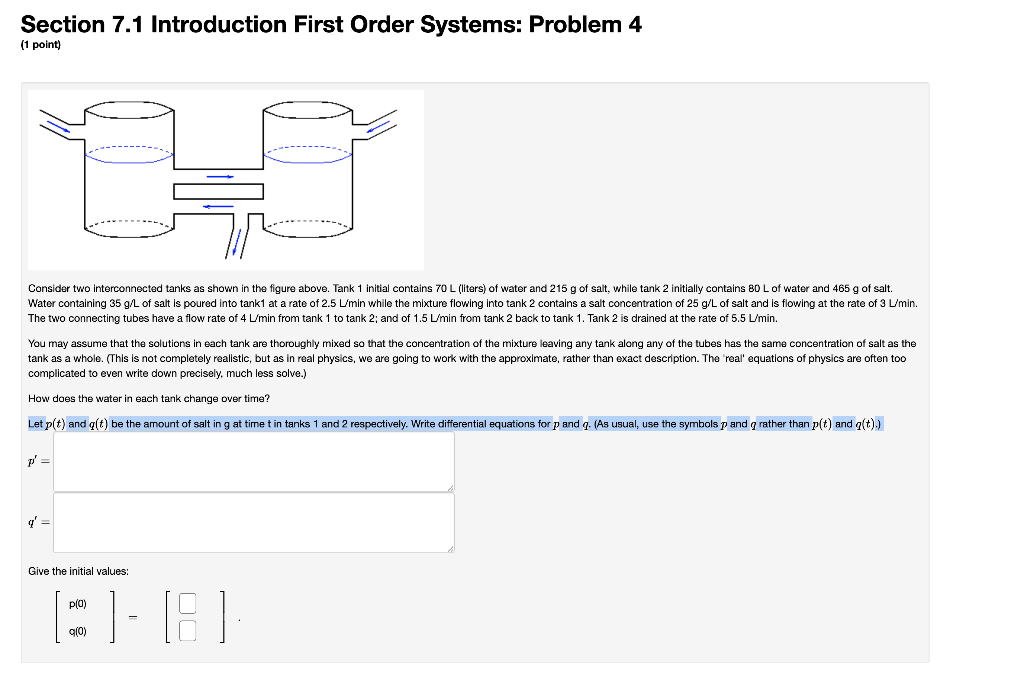 Solved Section 7 1 Introduction First Order Systems Problem