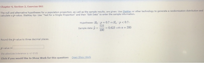 Solved Chapter 4, Section 2, Exercise 045 The null and | Chegg.com