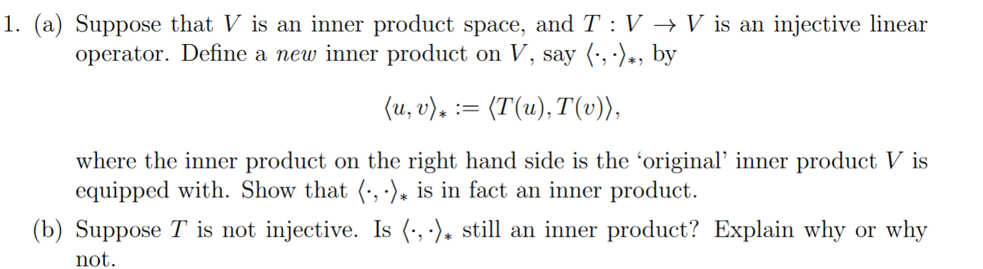 Solved (a) Suppose that V is an inner product space, and | Chegg.com