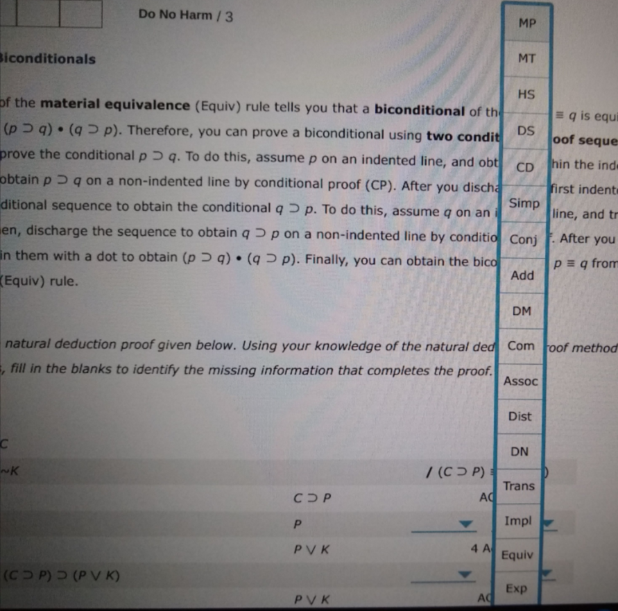 Solved One version of the material equivalence (Equiv) rule | Chegg.com