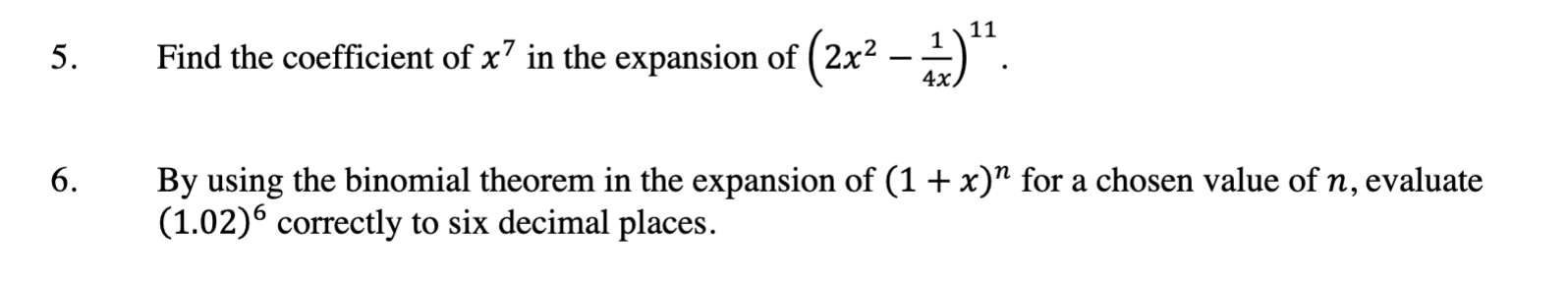 Solved 5. Find the coefficient of x? in the expansion of | Chegg.com