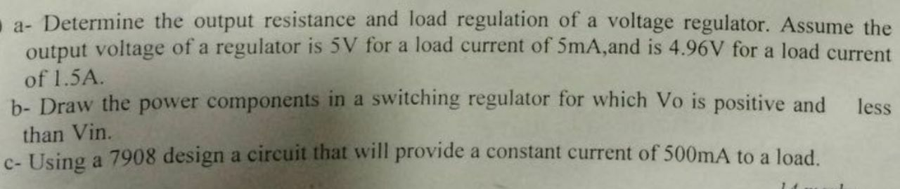 Solved a- Determine the output resistance and load | Chegg.com