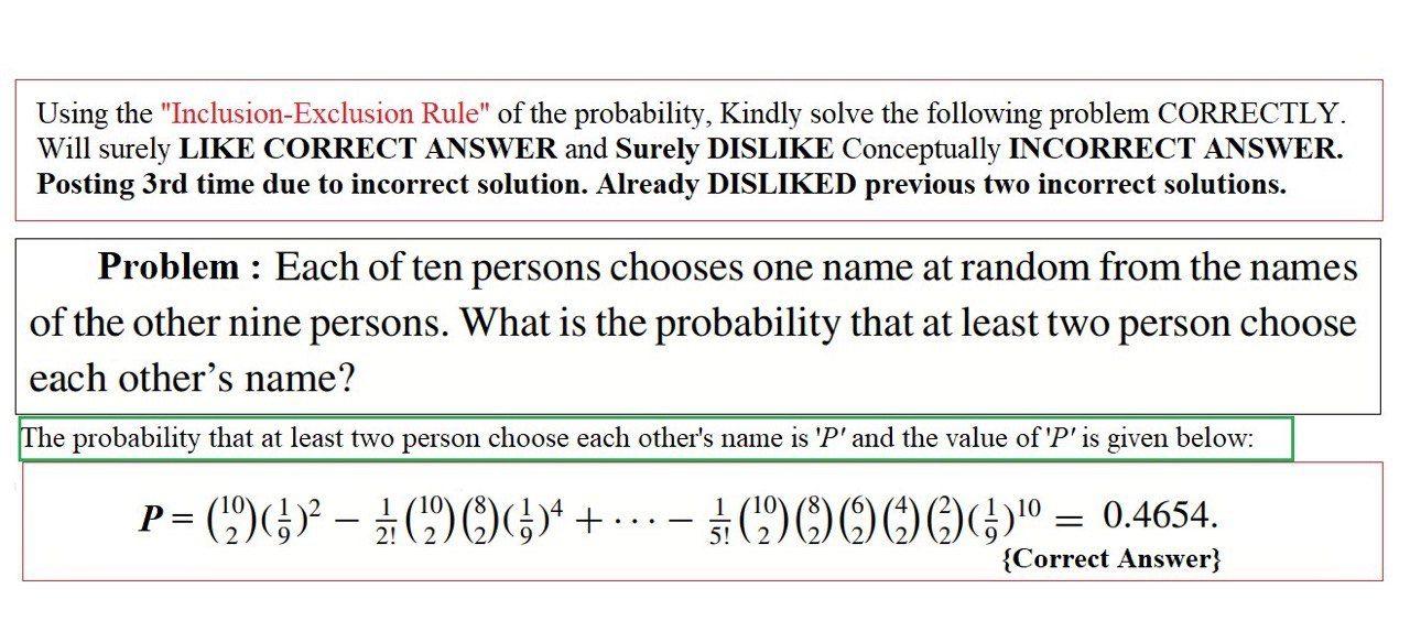 Solved Using the "Inclusion-Exclusion Rule" of the | Chegg.com