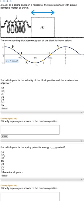 Solved A block on a spring slides on a horizontal | Chegg.com