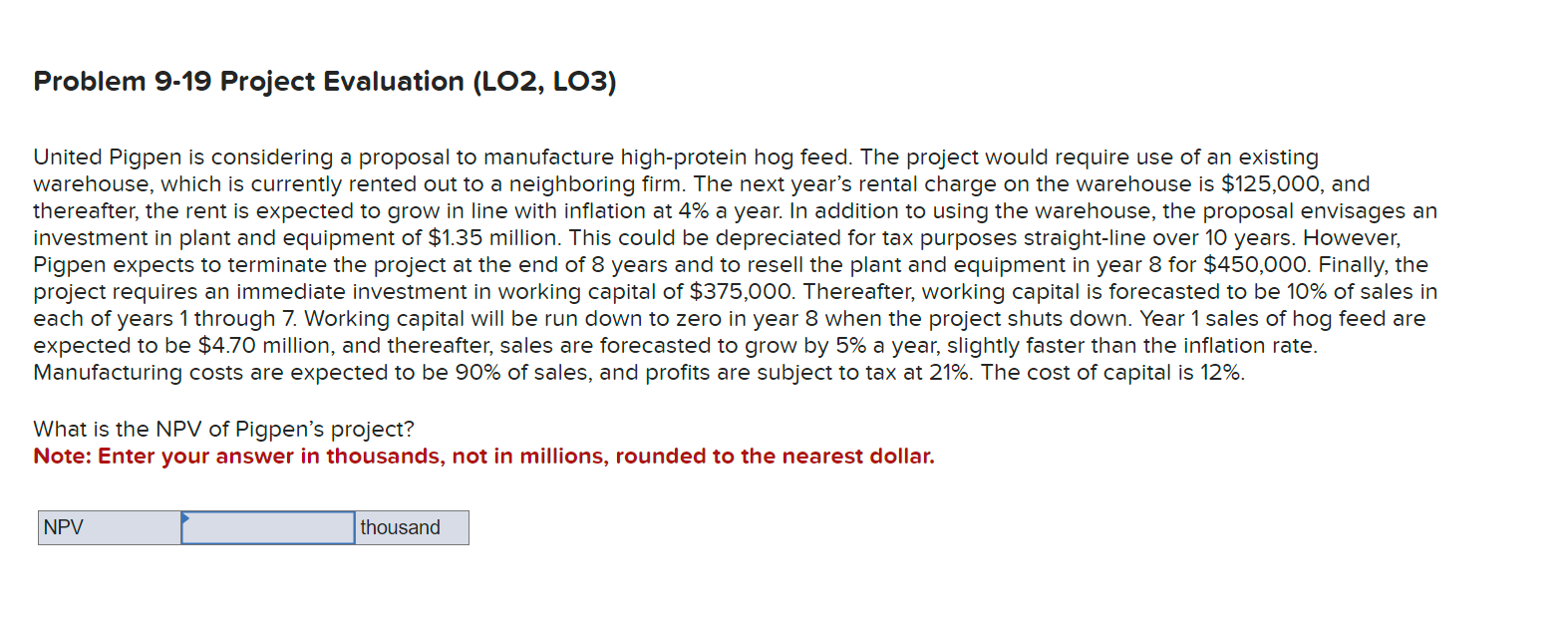 Solved Problem 9-19 Project Evaluation (LO2, LO3) United | Chegg.com