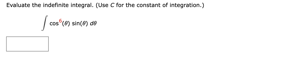 Solved Evaluate the indefinite integral. (Use C for the | Chegg.com