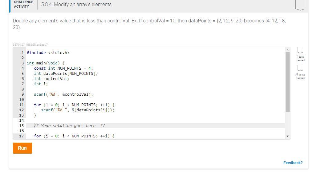 Solved Challenge Activity 542 Finding Values In Arrays