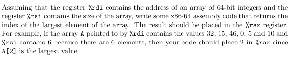 Solved Assuming that the register \( 1 / 2 \) ﻿rdi contains | Chegg.com