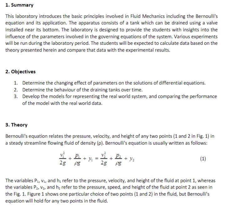 1. Summary This laboratory introduces the basic | Chegg.com
