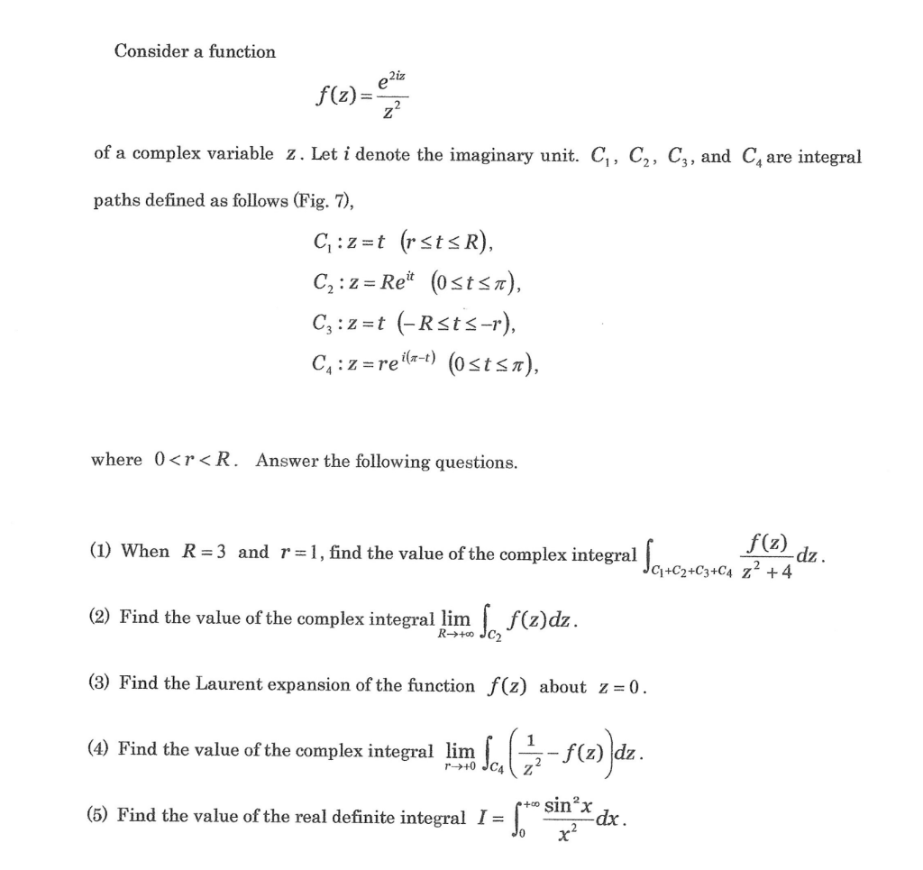 Solved Consider a function f(z)=z2e2iz of a complex variable | Chegg.com