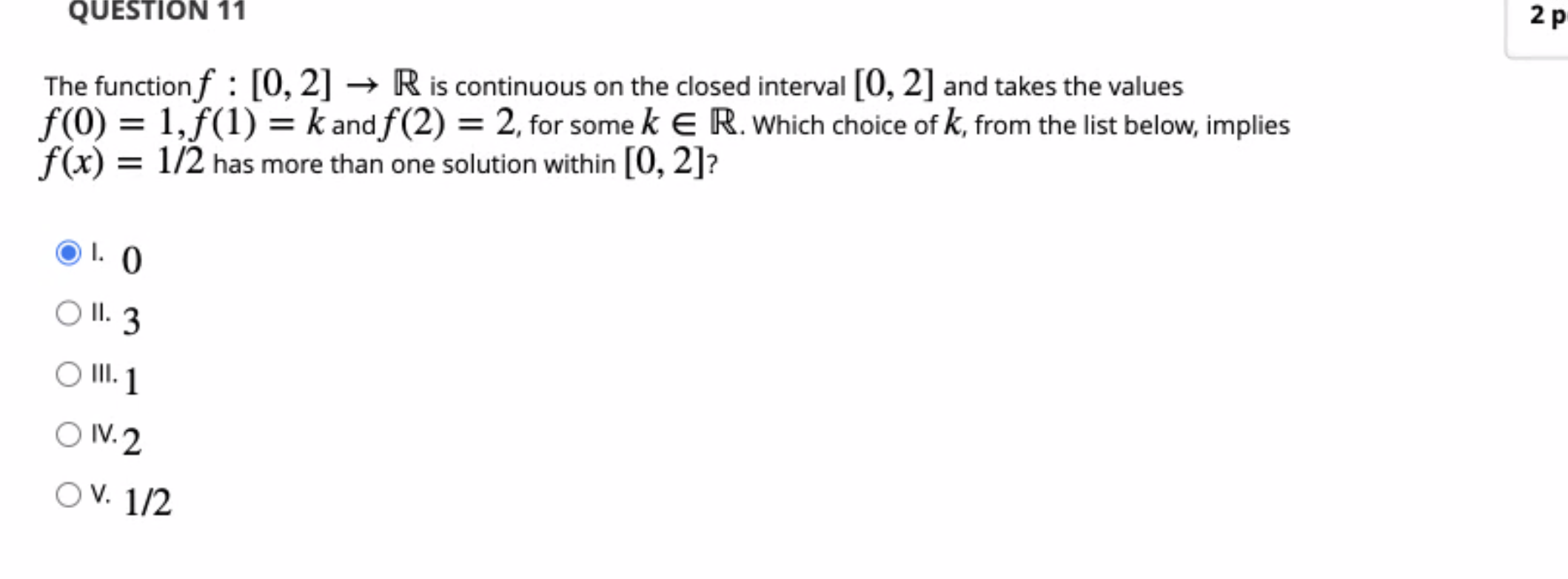Solved The function f:[0,2]→R is continuous on the closed | Chegg.com