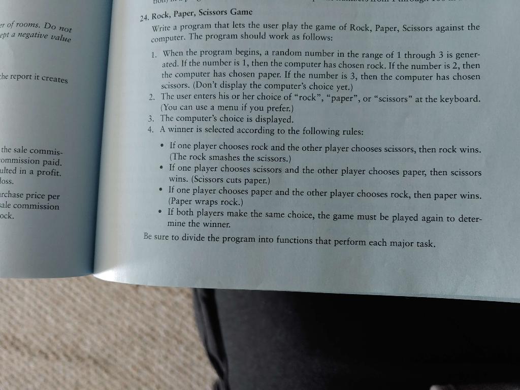 Solved 24. Rock, Paper, Scissors Game Write a program that | Chegg.com