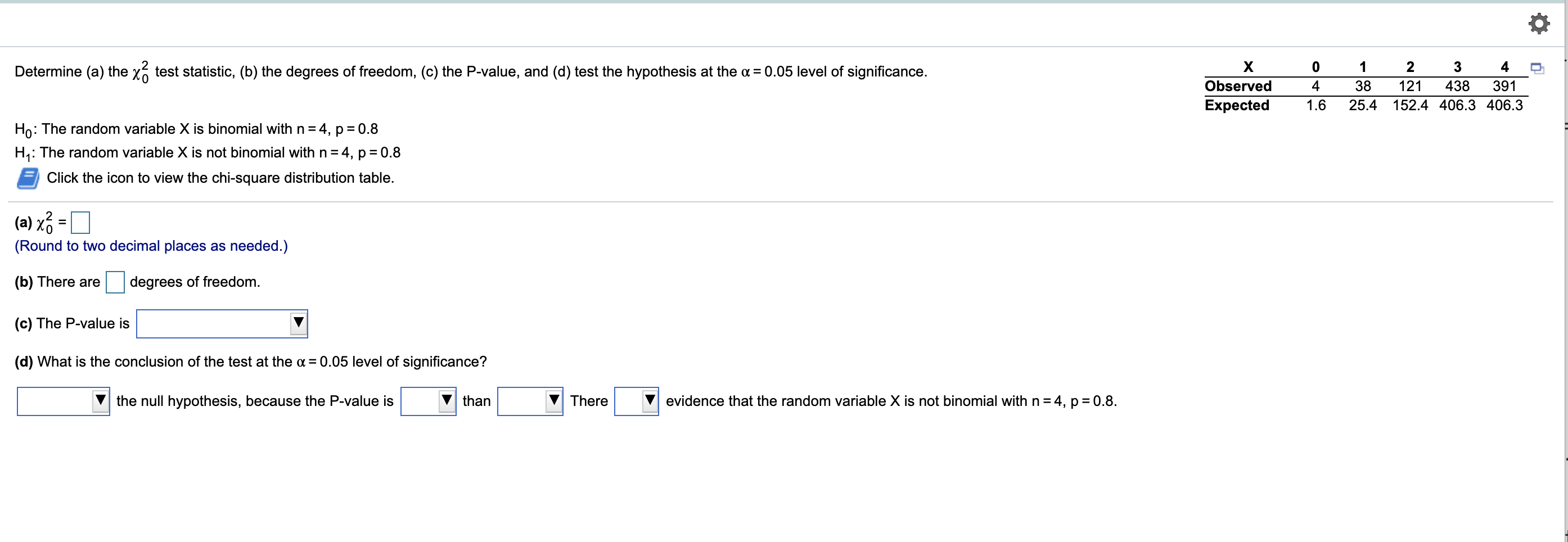 Solved Determine (a) the x test statistic, (b) the degrees | Chegg.com
