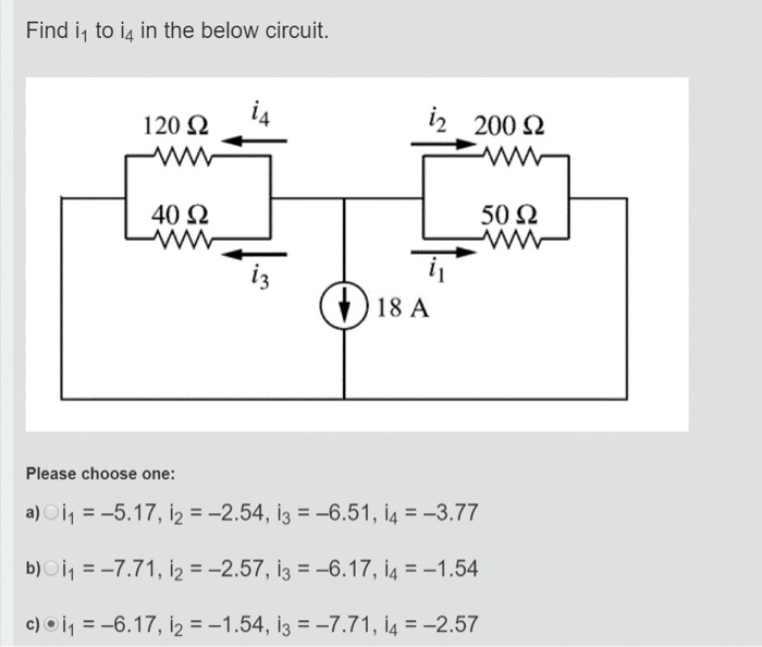 Solved Find i1 to i4 in the below circuit. 120Ω 12 200 Ω 40 | Chegg.com