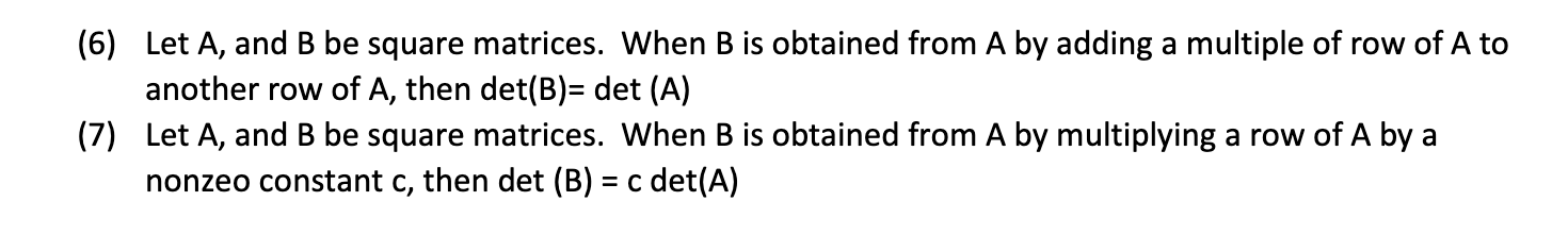 Solved (6) Let A, and B be square matrices. When B is | Chegg.com