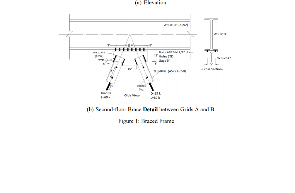 Solved Problem 1: Assume columns in grid line D are W12x58 | Chegg.com