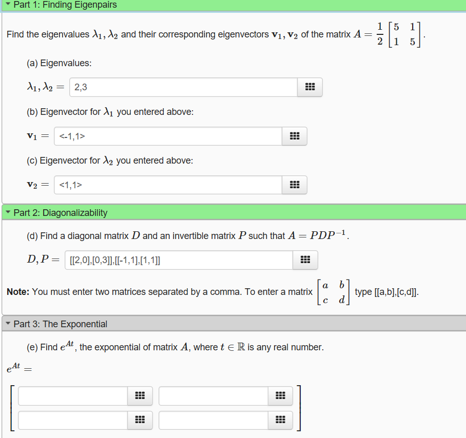 Solved Part 1: Finding Eigenpairs 1 [5 1 Find the | Chegg.com