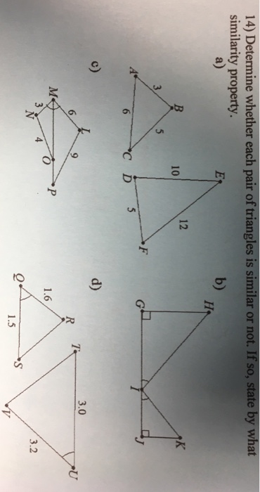 Solved Determine whether each pair of triangles is similar | Chegg.com
