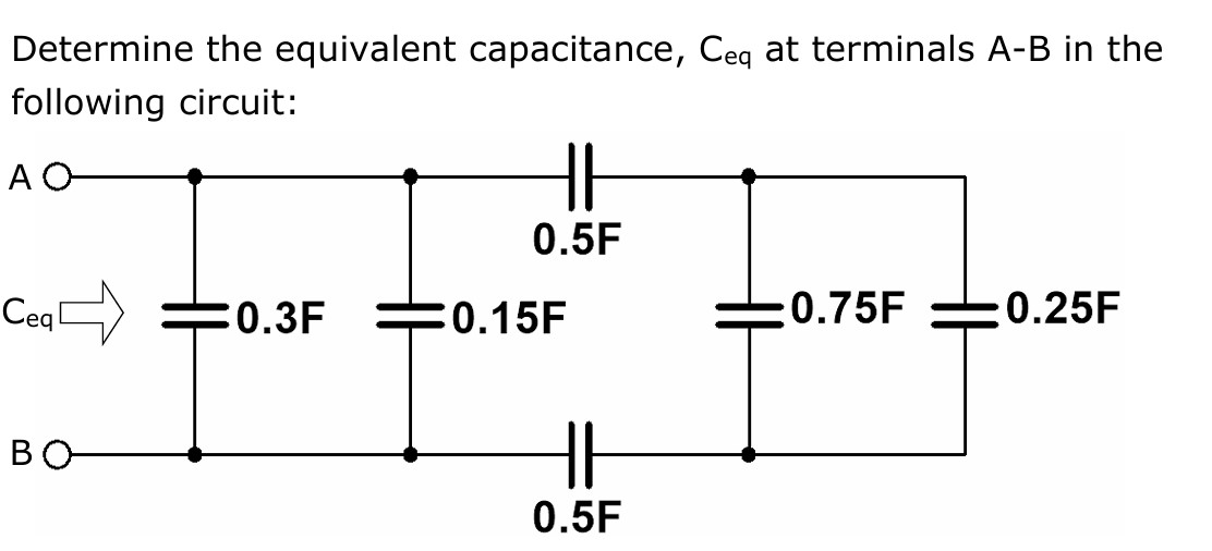 Solved Determine the equivalent capacitance, Ceq ﻿at | Chegg.com