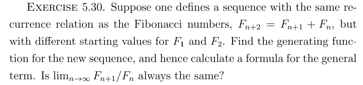 Solved ExERCISE 5.30. Suppose one defines a sequence with | Chegg.com