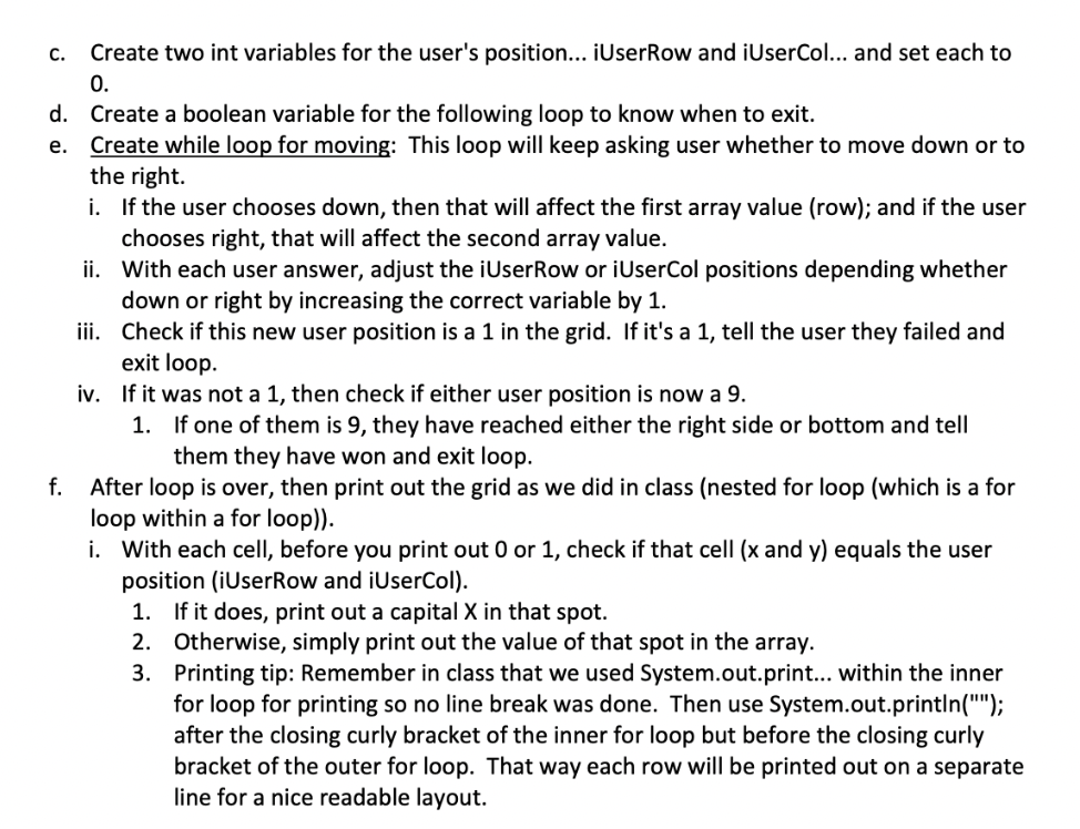 Solved c. Create two int variables for the user's | Chegg.com