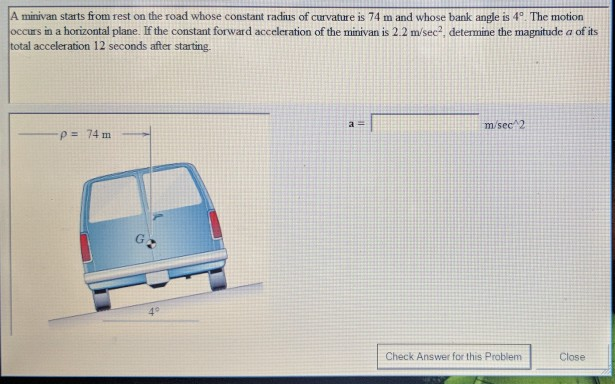 Solved A minivan starts from rest on the road whose constant | Chegg.com