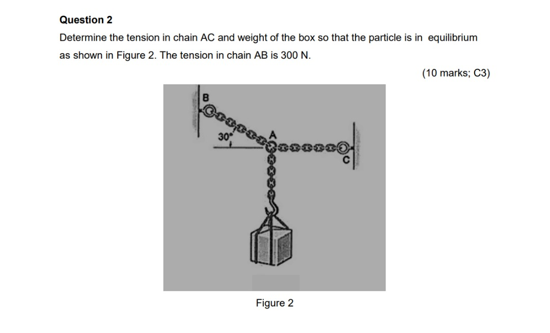 Solved Question 2 Determine the tension in chain AC and | Chegg.com
