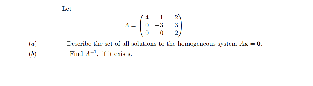 Solved This is a homework problem for my linear algebra | Chegg.com