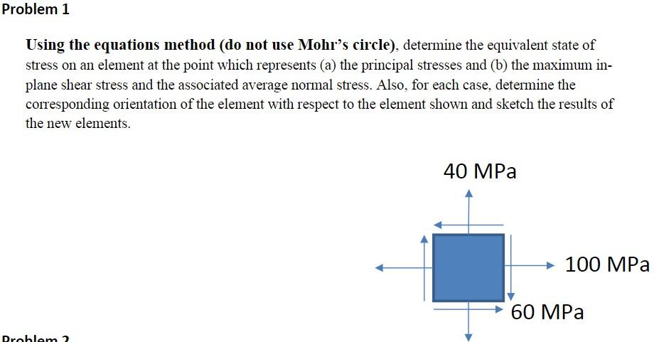 Solved Problem 1 Using the equations method (do not use | Chegg.com