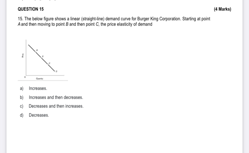 Solved 15. The below figure shows a linear (straight-line) | Chegg.com