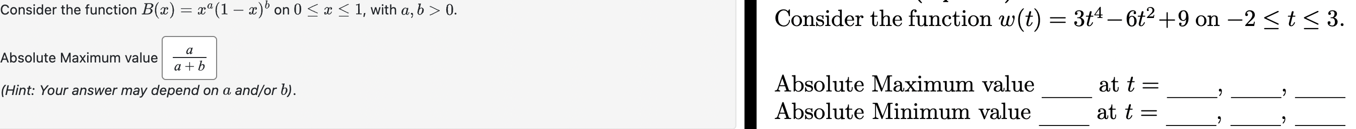 Solved \begin{tabular}{ll} Consider the function | Chegg.com