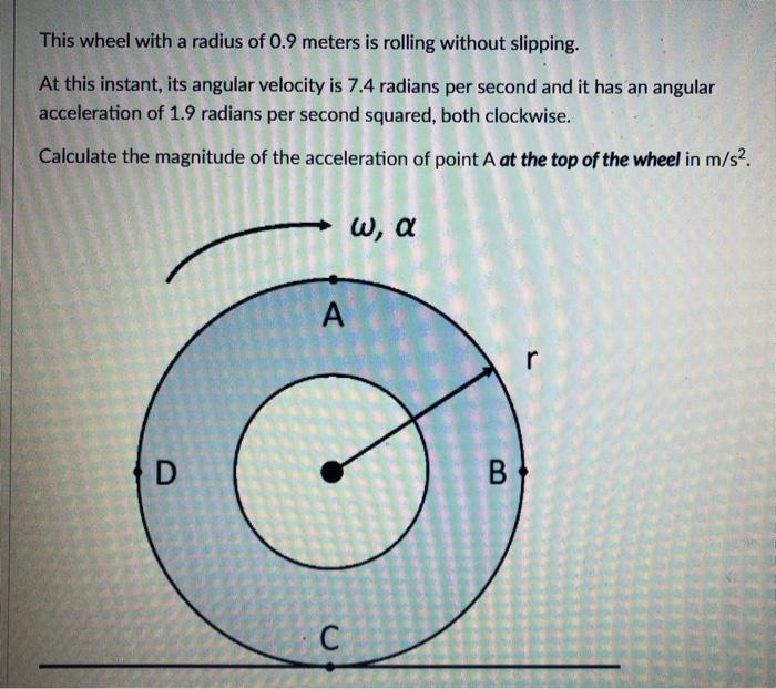 Solved Calculate the magnitude of the acceleration of point | Chegg.com