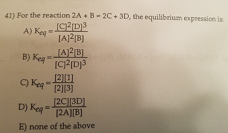 Solved r the reaction 2A AJ2[B] [C]2[Dj3 B 2C 3D, the | Chegg.com