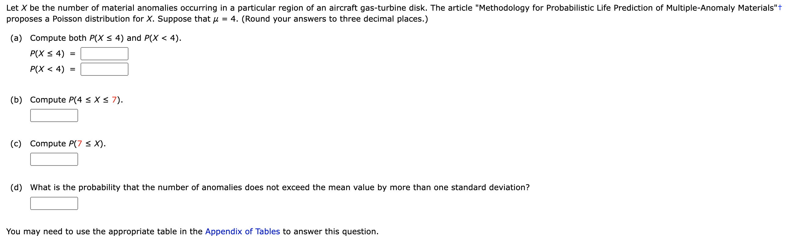 Solved Let x be ﻿the number of ﻿material anomalies occurring | Chegg.com