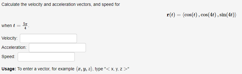 Solved (1 point) Find r(t) and v(t) given acceleration a(t) | Chegg.com