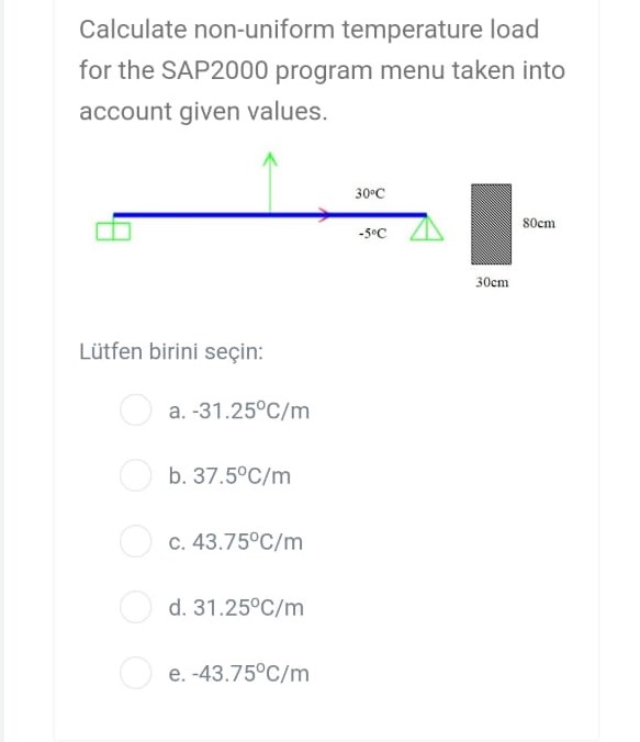 Solved Calculate non-uniform temperature load for the SAP | Chegg.com