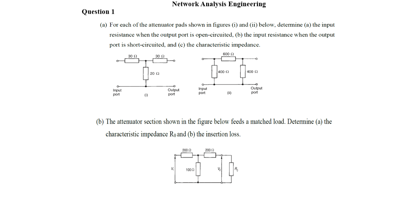 Solved Network Analysis Engineering stion 1 (a) For each of | Chegg.com