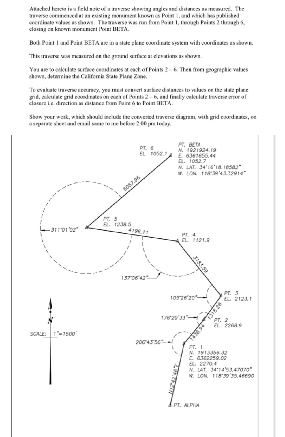 Solved Attached hereto is a field note of a traverse showing | Chegg.com