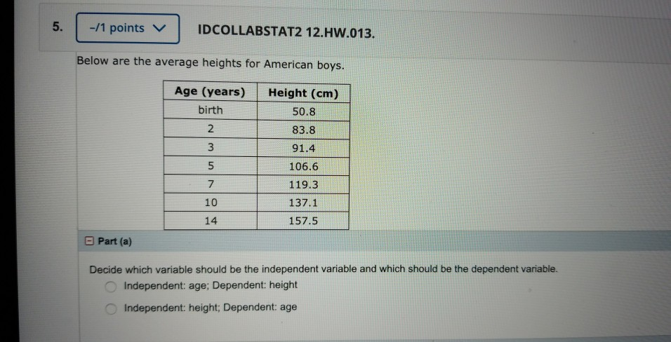 Solved 5 -/1 points IDCOLLABSTAT2 12.HW.013. Below are the | Chegg.com