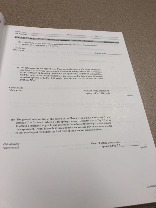 exPERIMENT Experimental Uncertainty (Error) and Data | Chegg.com