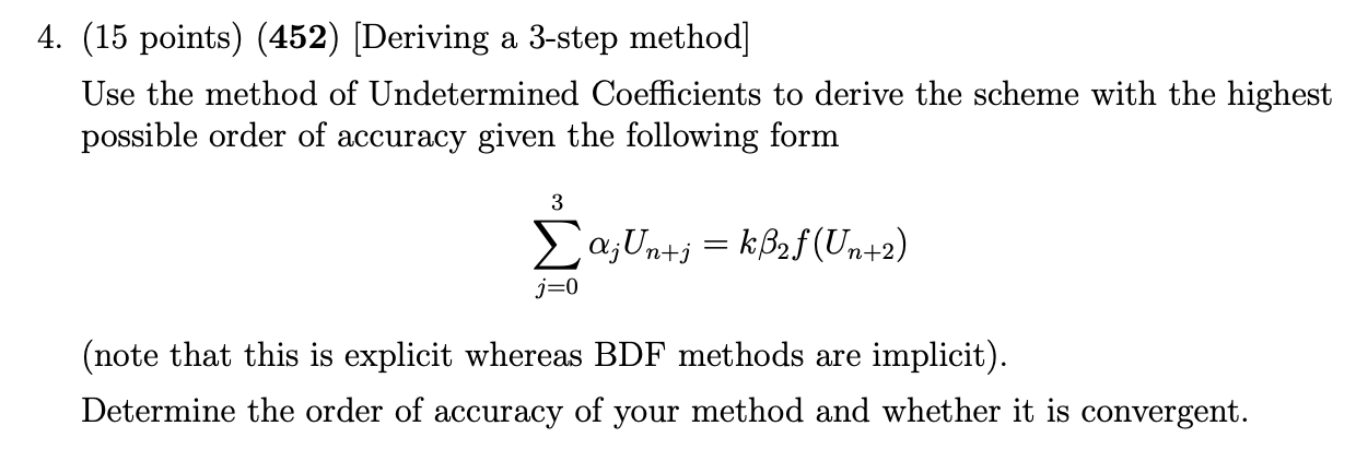 Solved 4. (15 points) (452) (Deriving a 3-step method] Use | Chegg.com