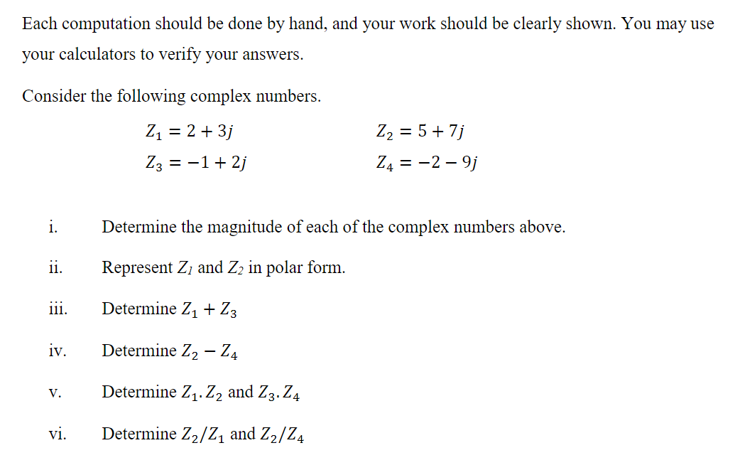 Solved Each computation should be done by hand, and your | Chegg.com