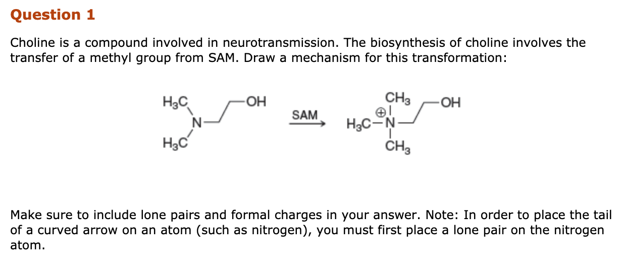 Solved Question 1 Choline is a compound involved in | Chegg.com