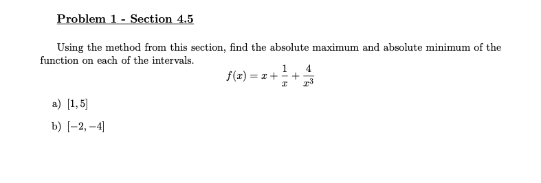 Solved Problem 1 - Section 4.5 ܠܙ | = + I Using the method | Chegg.com