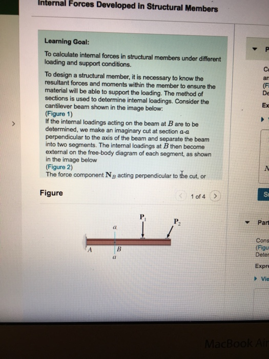 Solved nternal Forces Developed in Structural Members | Chegg.com