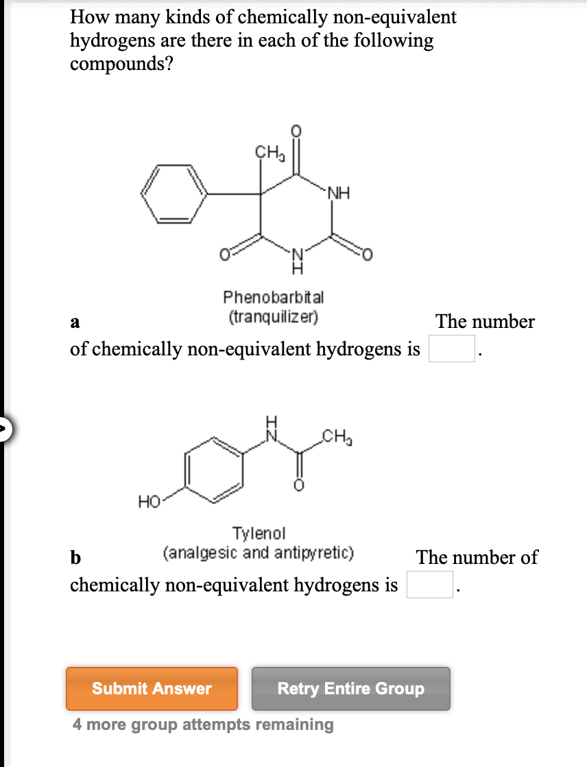 Solved How many kinds of chemically non-equivalent hydrogens | Chegg.com